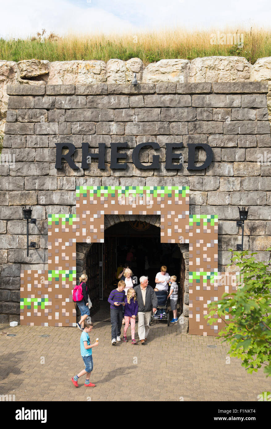 Rheged Discovery Centre. Stock photograph of people at the entrance to ...