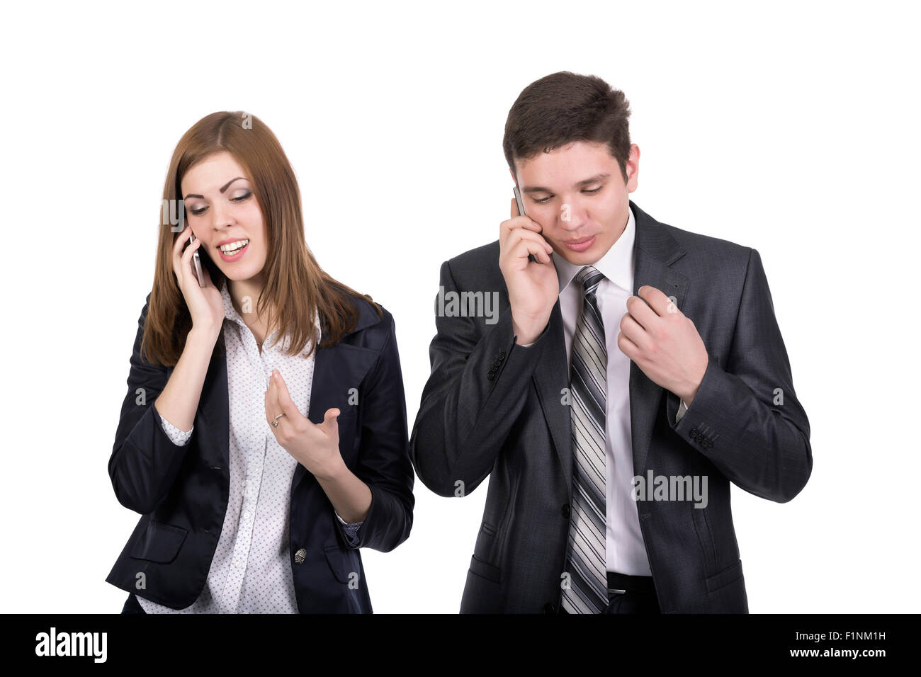Telecommunications Business People Man and Woman Stock Photo - Alamy