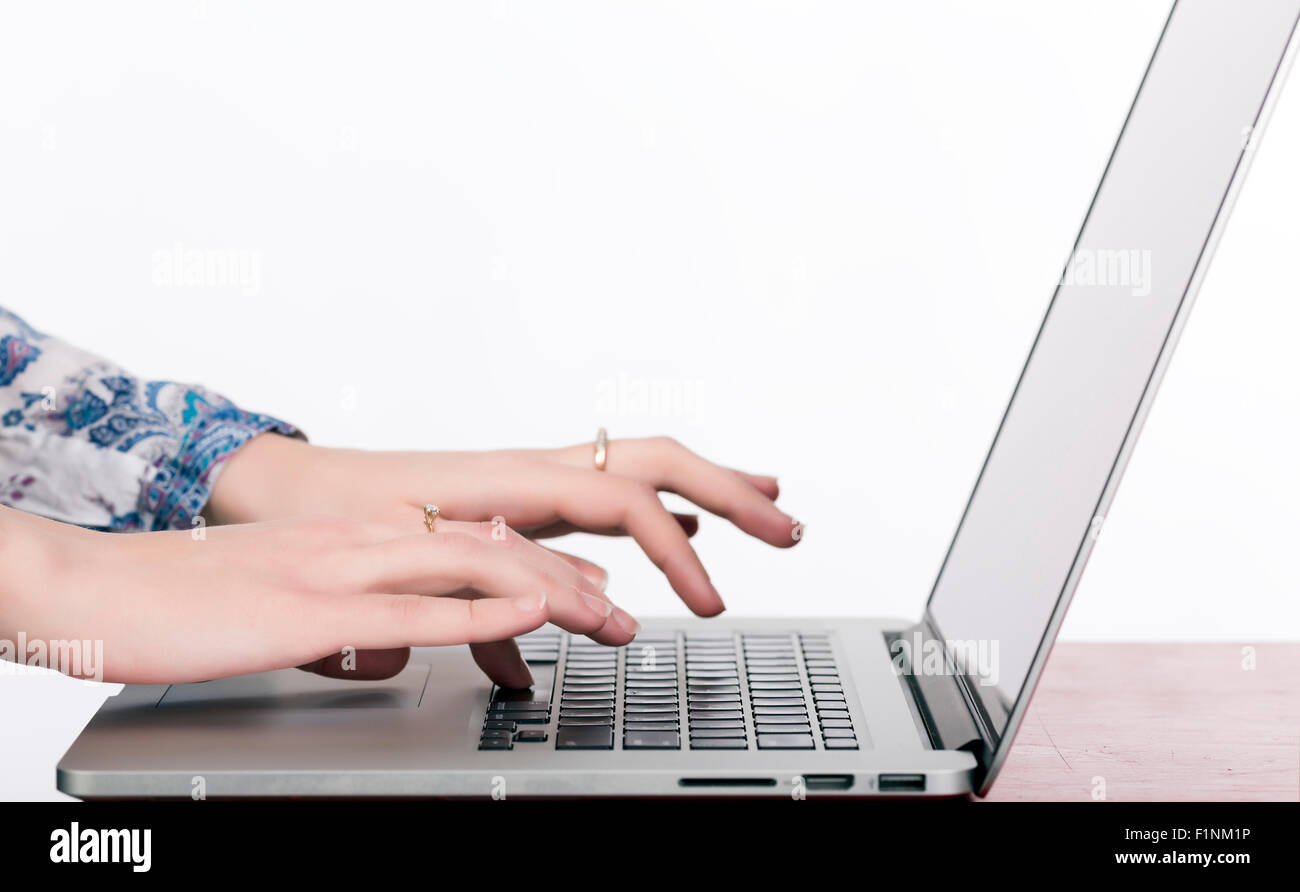 Typing on keyboard Stock Photo - Alamy