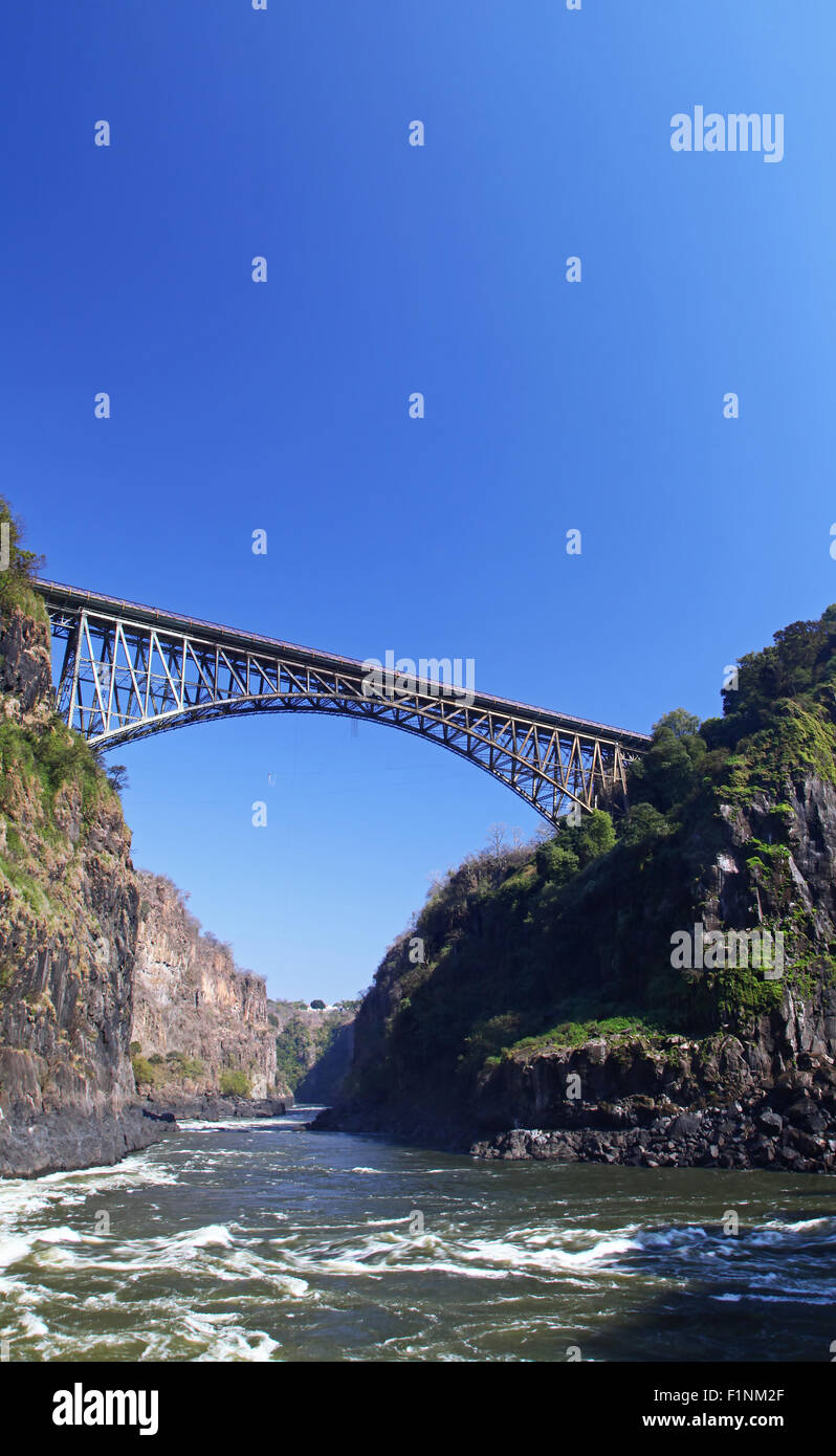 Boiling Pot, railway bridge between Zambia and Zimbabwe Stock Photo - Alamy