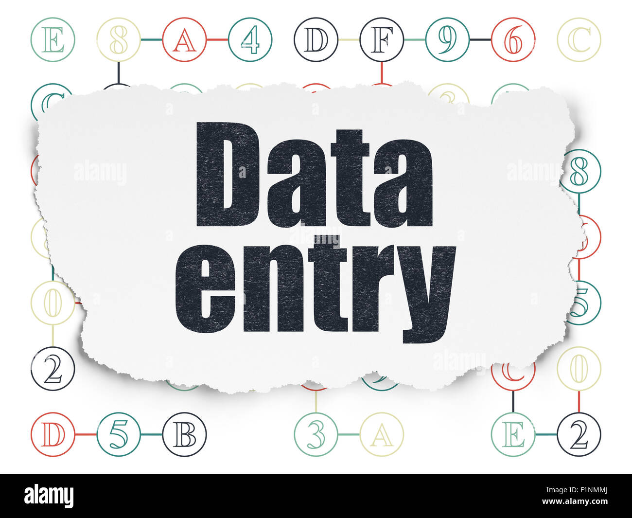 Information concept: Data Entry on Torn Paper background Stock Photo ...