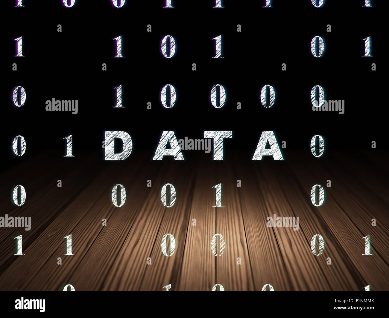 Information concept: Data in grunge dark room Stock Photo - Alamy