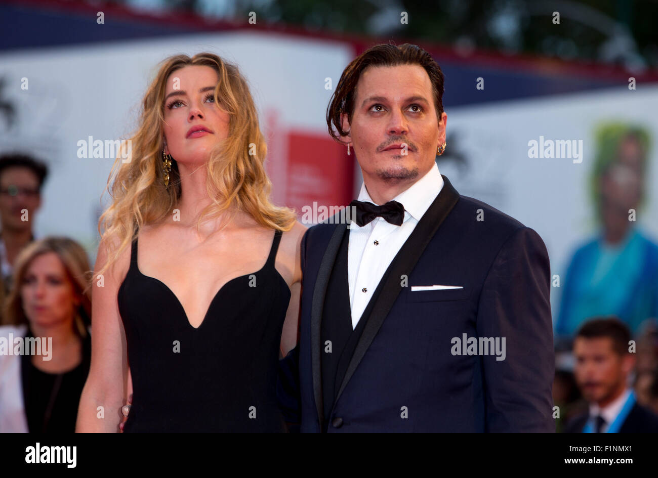 Actors Johnny Depp and Amber Heard attend the premiere of Black Mass during the 72nd Venice Film ...