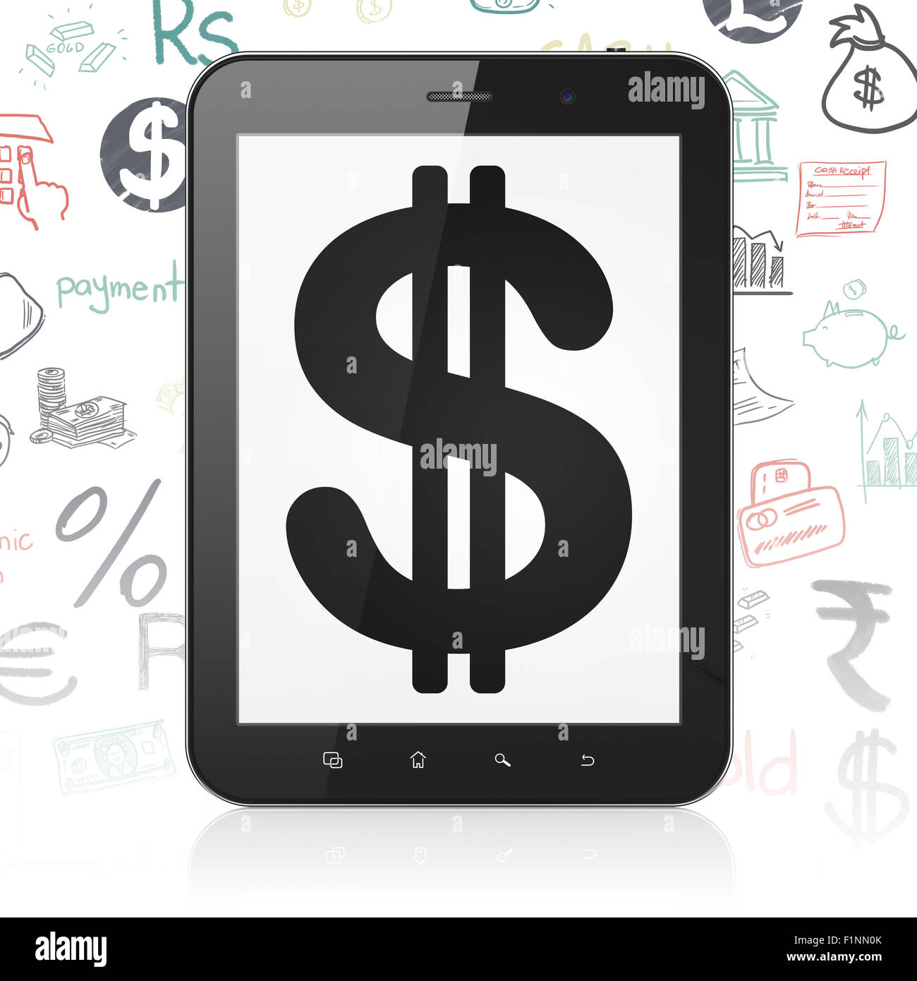 Currency concept: Tablet Computer with Dollar on display Stock Photo ...