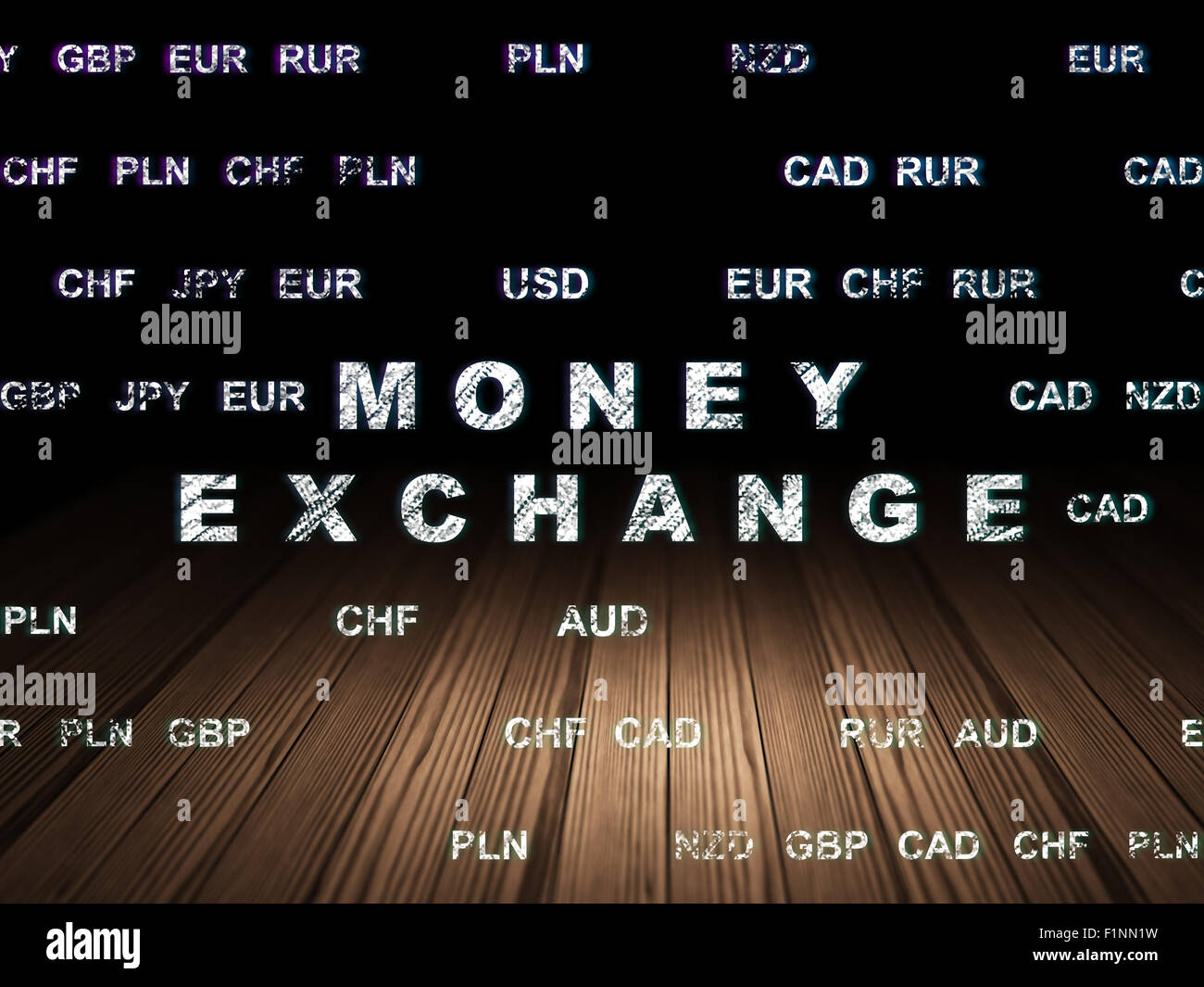Banking concept: Money Exchange in grunge dark room Stock Photo - Alamy