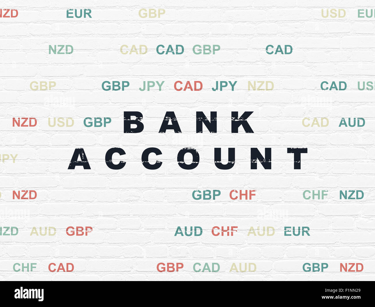 Money concept: Bank Account on wall background Stock Photo - Alamy