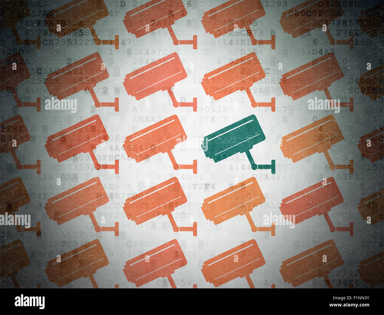 Privacy concept: cctv camera icon on Digital Paper background Stock ...