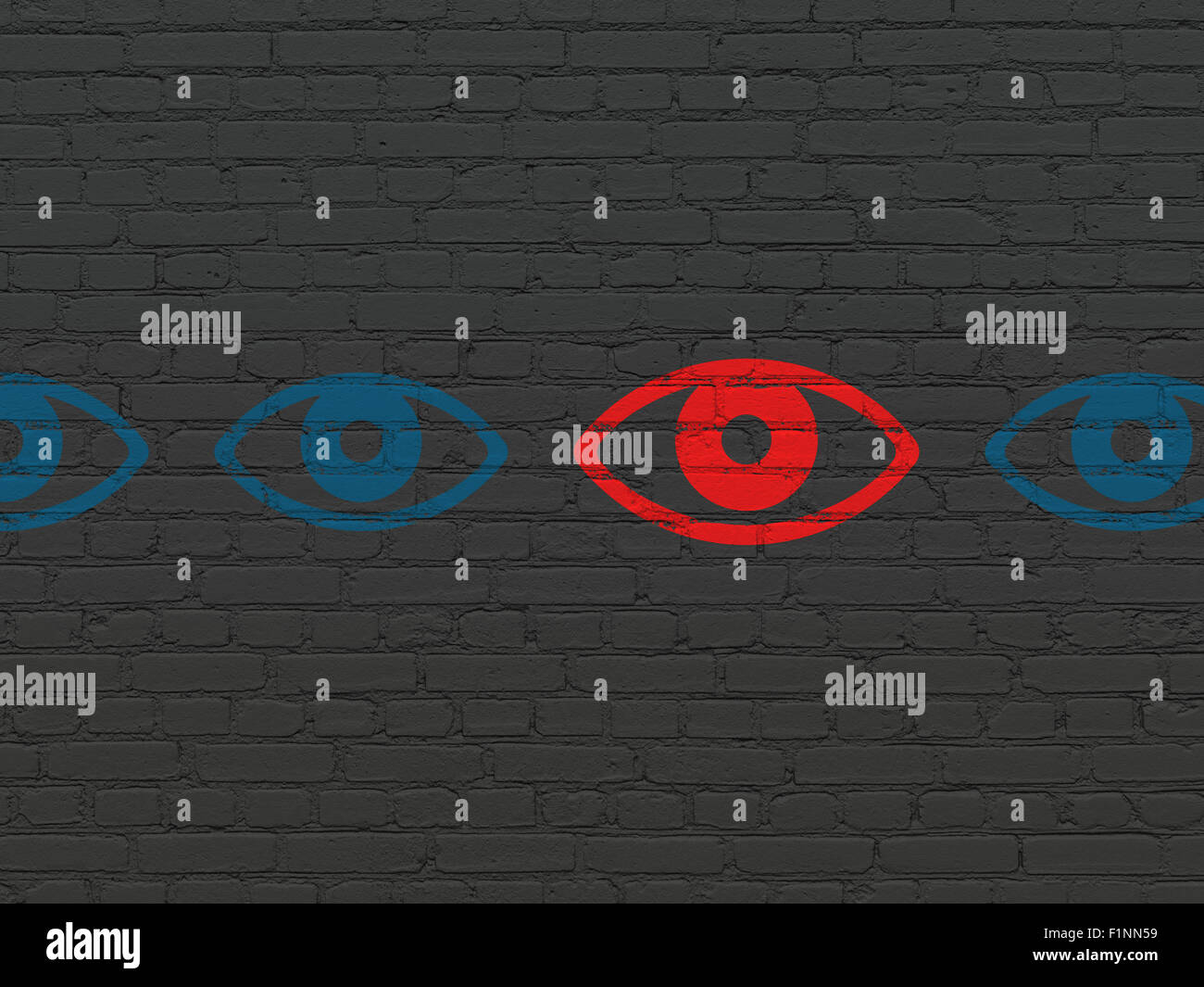 Security concept: eye icon on wall background Stock Photo - Alamy