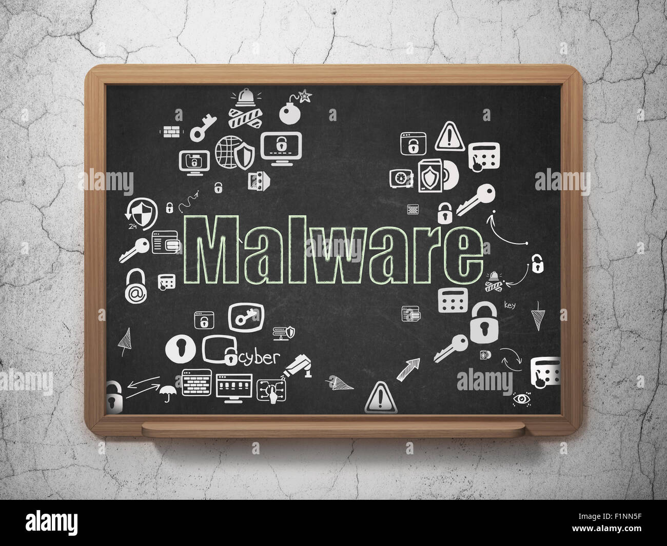 Safety concept: Malware on School Board background Stock Photo - Alamy