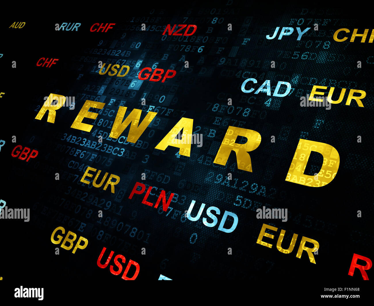Finance concept: Reward on Digital background Stock Photo - Alamy