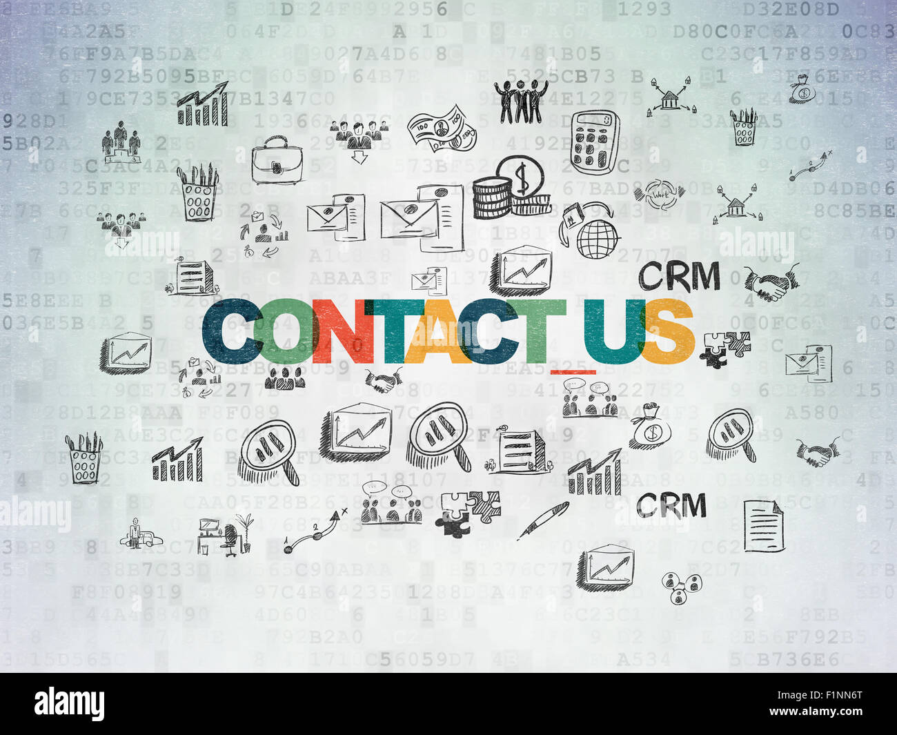 Business concept: Contact us on Digital Paper background Stock Photo ...