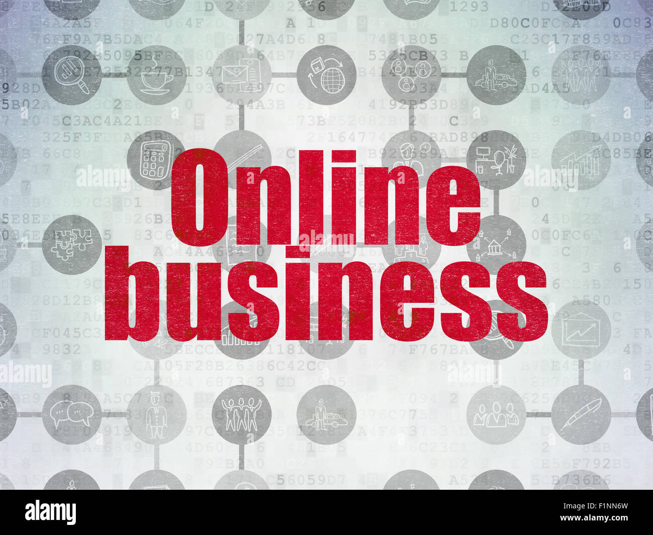 Business concept: Online Business on Digital Paper background Stock ...