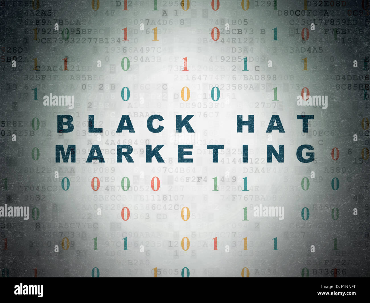 Finance concept: Black Hat Marketing on Digital Paper background Stock ...
