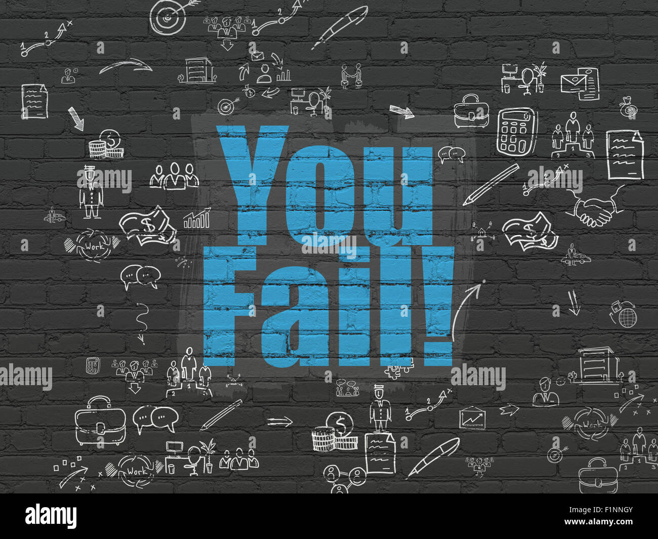 Finance concept: You Fail on wall background Stock Photo - Alamy