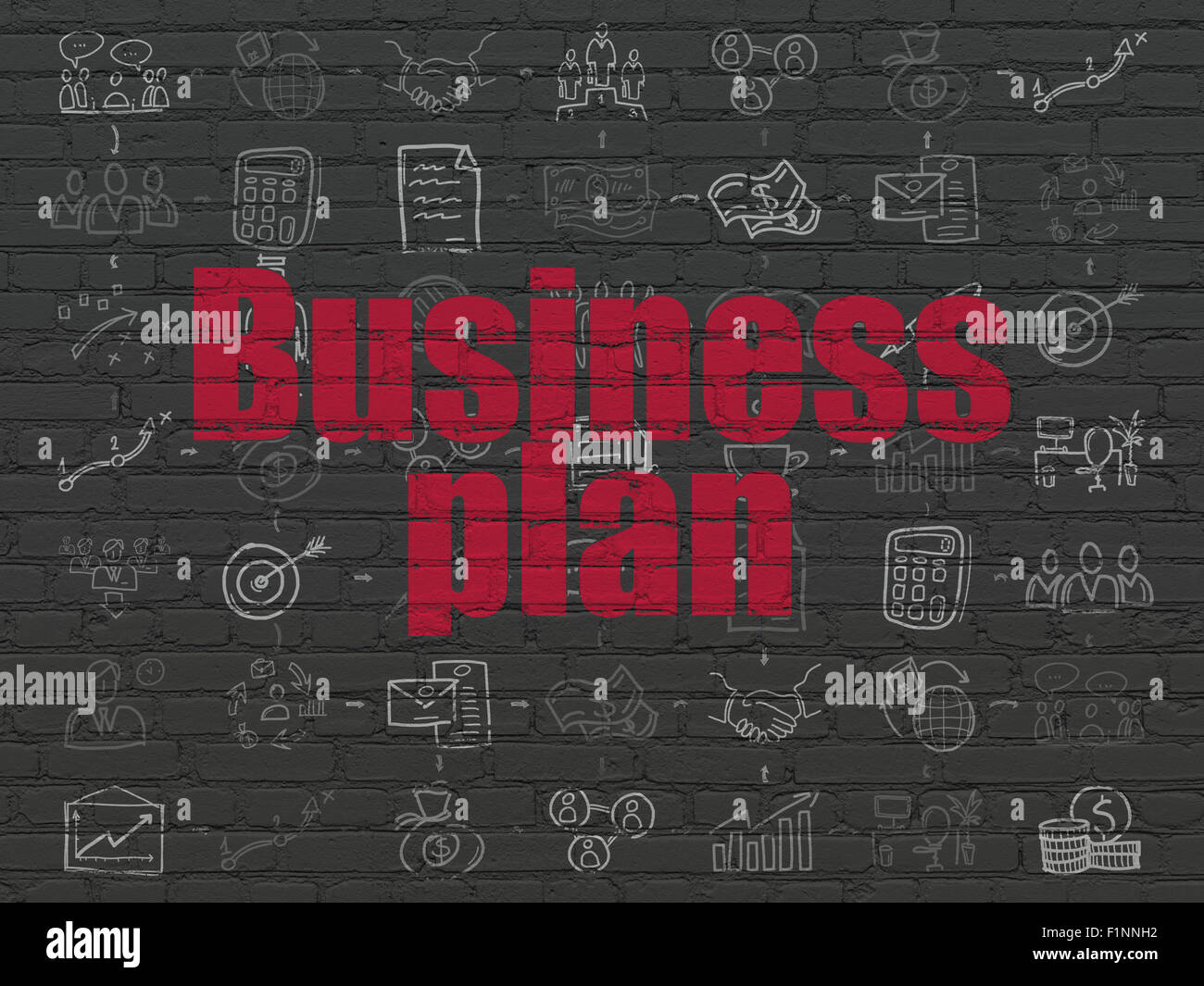 Finance concept: Business Plan on wall background Stock Photo - Alamy