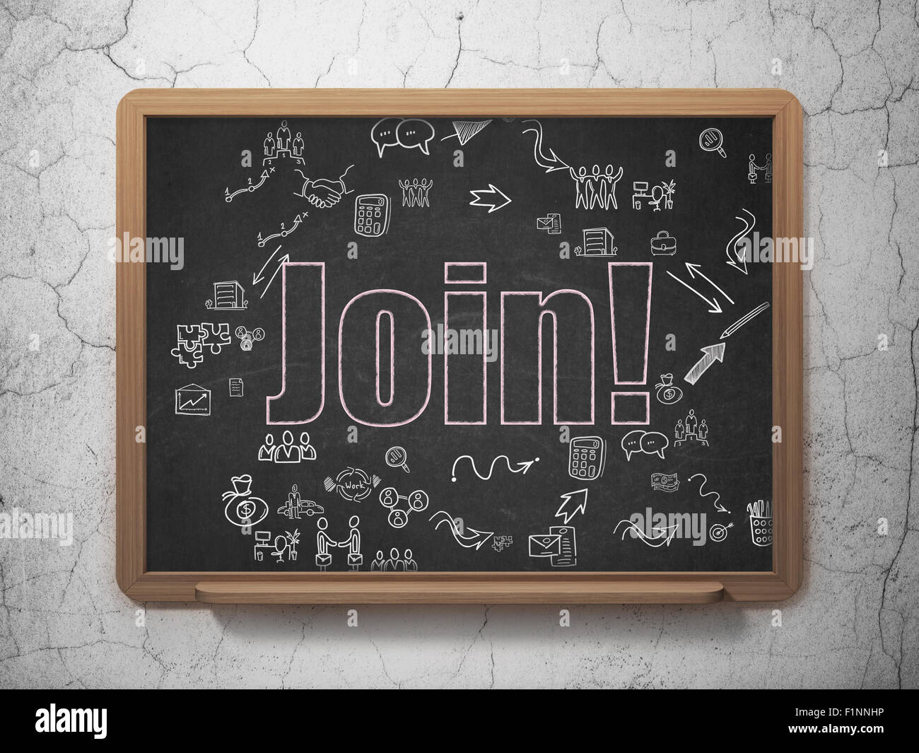 Finance concept: Join on School Board background Stock Photo - Alamy