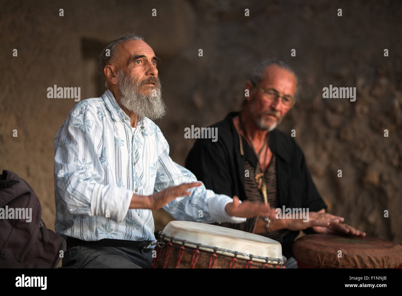 People drumming at sunset at Benirras Beach, Ibiza Stock Photo - Alamy