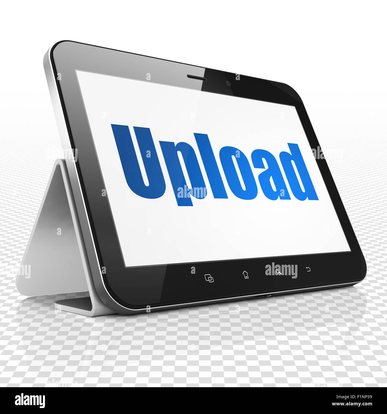 Web development concept: Tablet Computer with Upload on display Stock ...