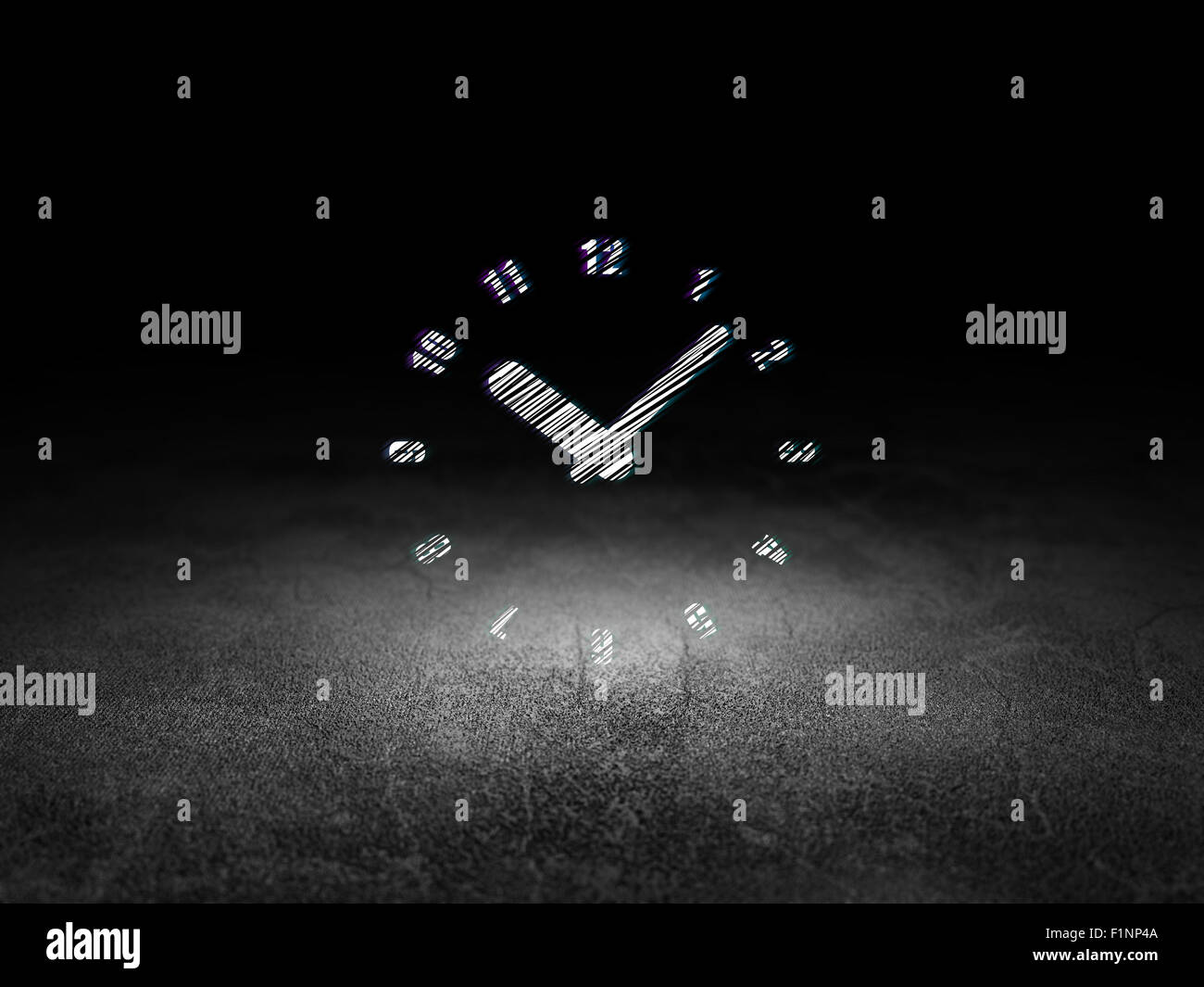 Timeline concept: Clock in grunge dark room Stock Photo - Alamy
