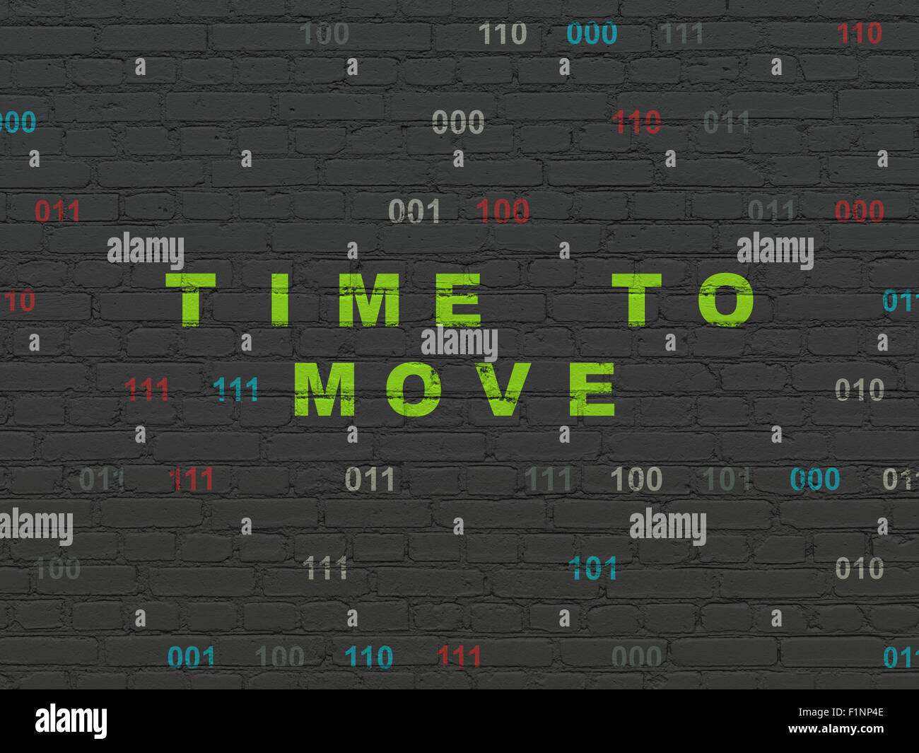Timeline concept: Time to Move on wall background Stock Photo - Alamy