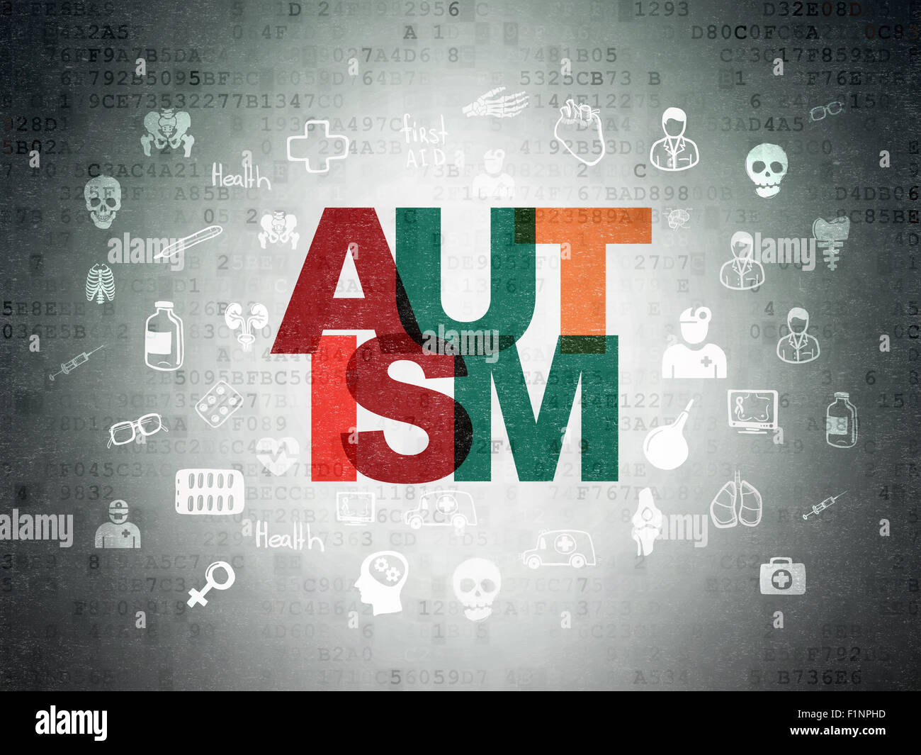 Healthcare concept: Autism on Digital Paper background Stock Photo - Alamy