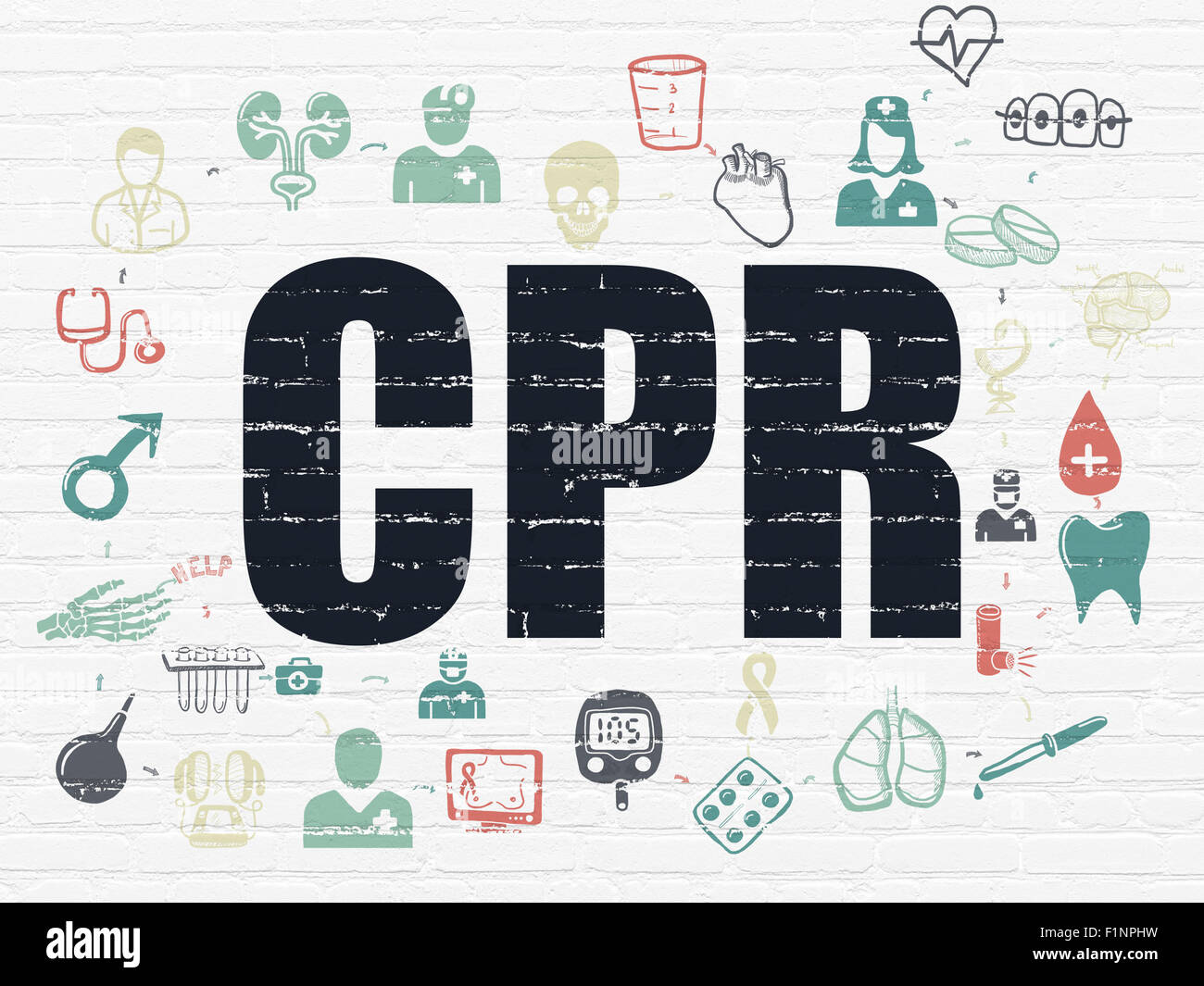 Healthcare concept: CPR on wall background Stock Photo - Alamy
