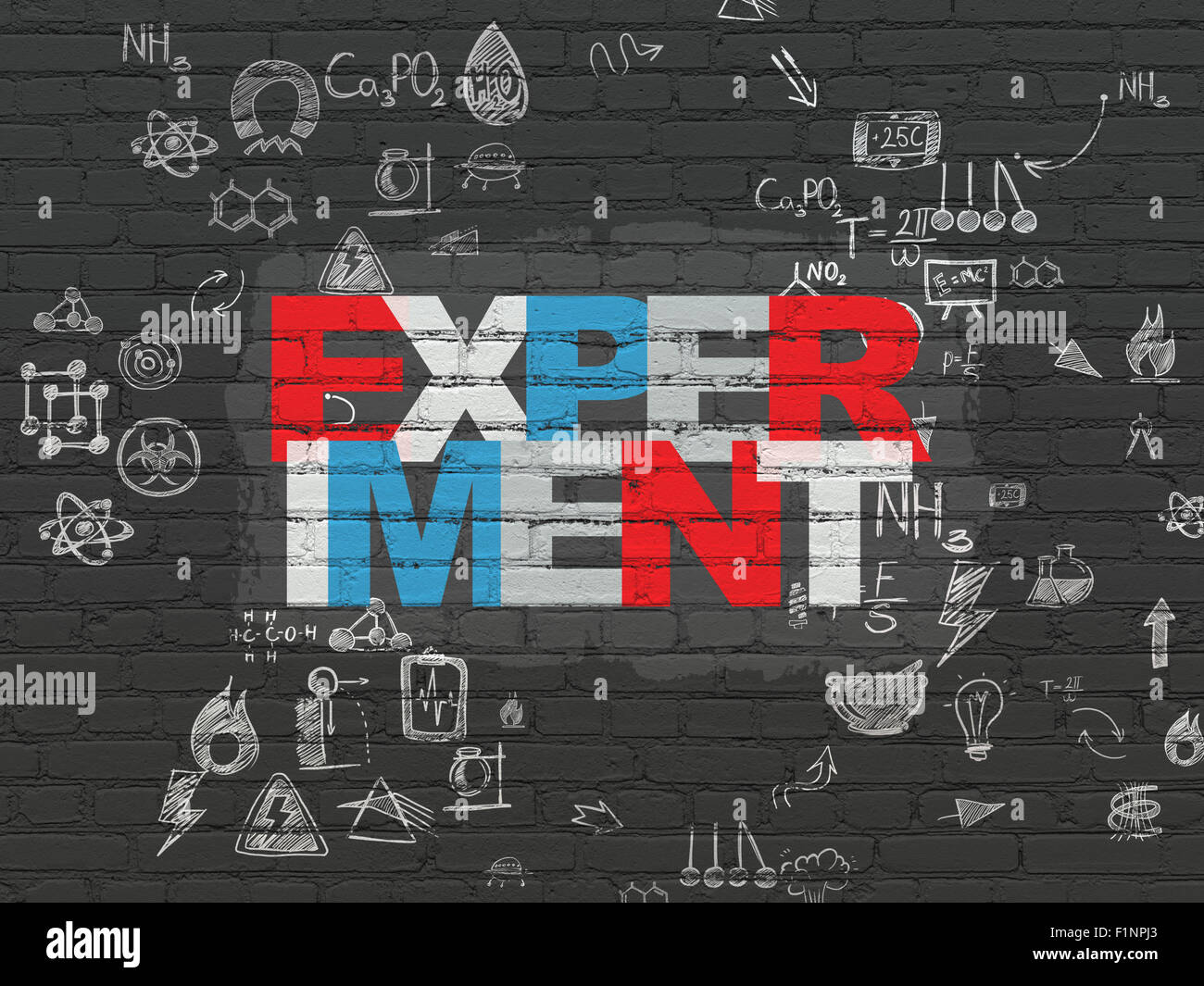 Science concept: Experiment on wall background Stock Photo - Alamy