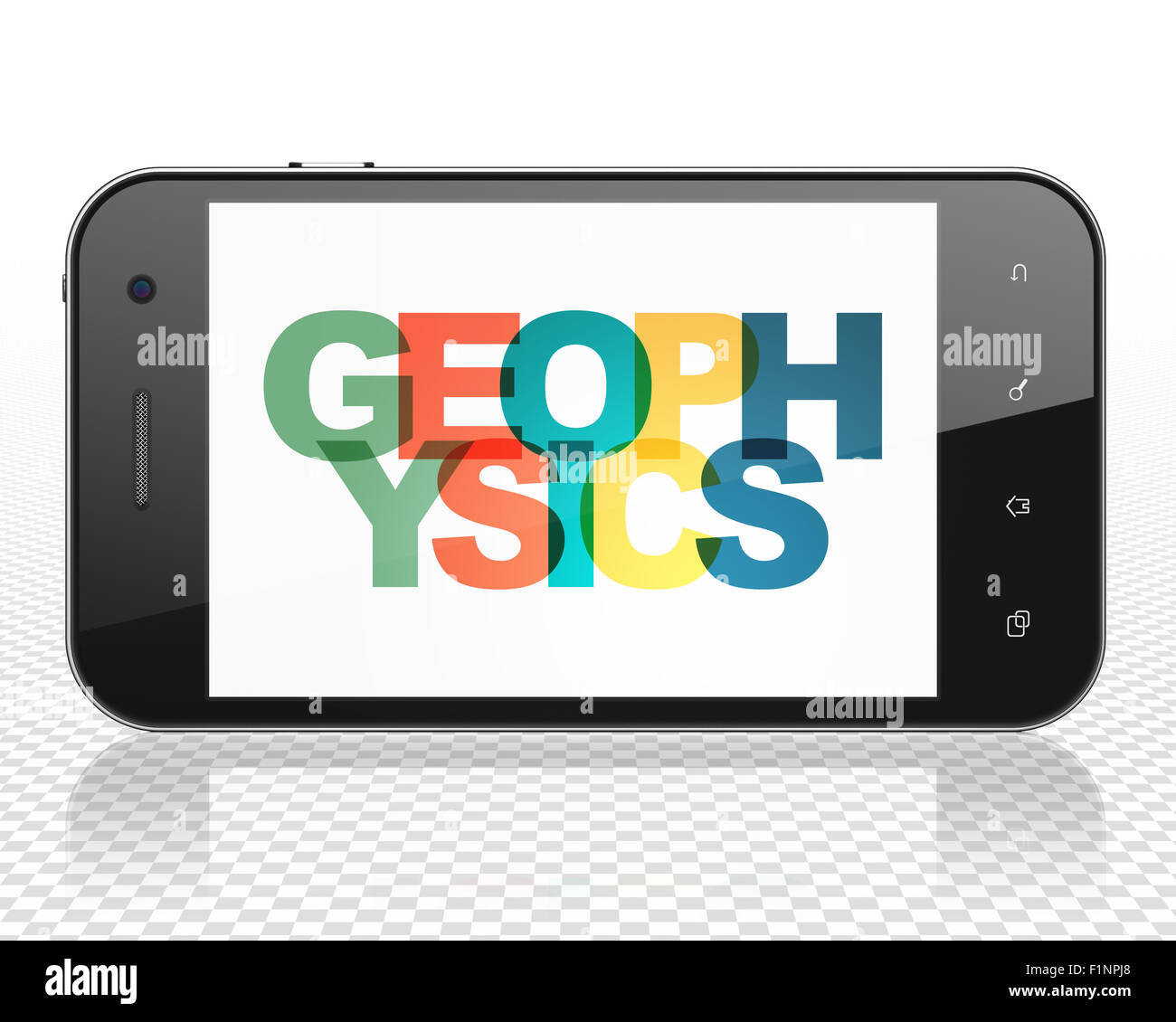 Science concept: Smartphone with Geophysics on display Stock Photo - Alamy