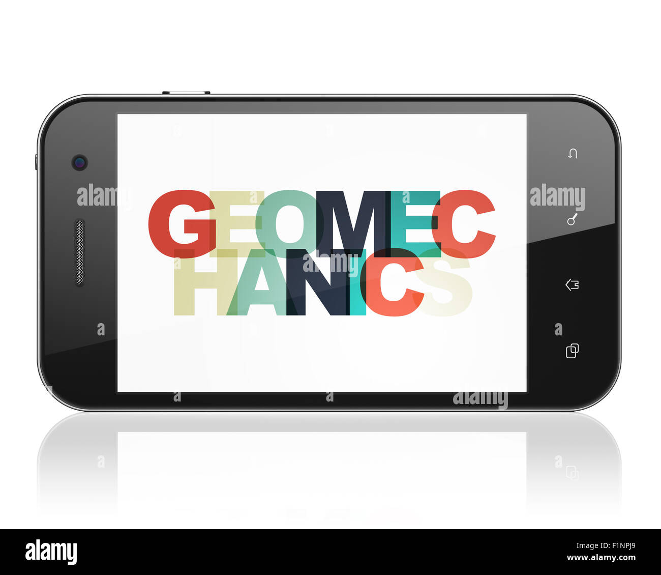 Science concept: Smartphone with Geomechanics on display Stock Photo ...