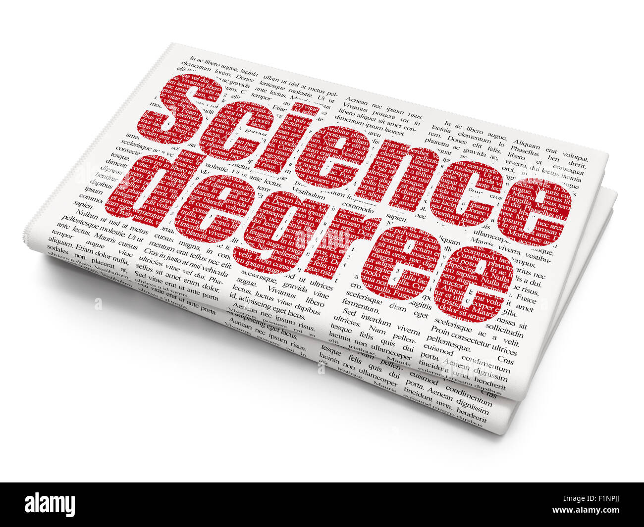 Science concept: Science Degree on Newspaper background Stock Photo - Alamy