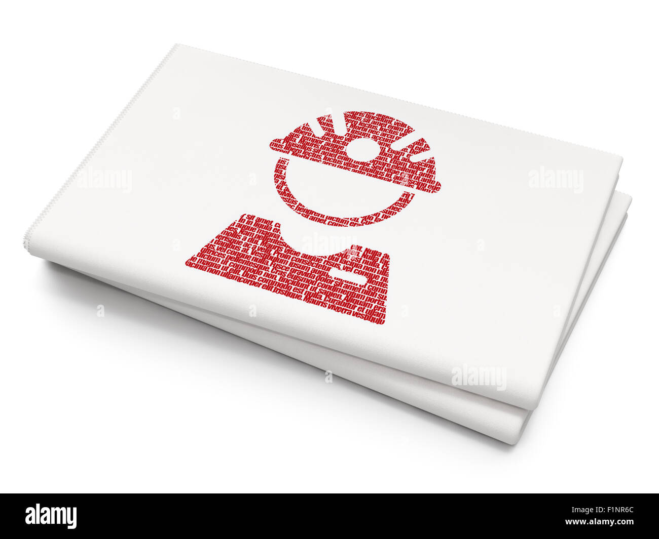 Manufacuring concept: Factory Worker on Blank Newspaper Stock Photo - Alamy
