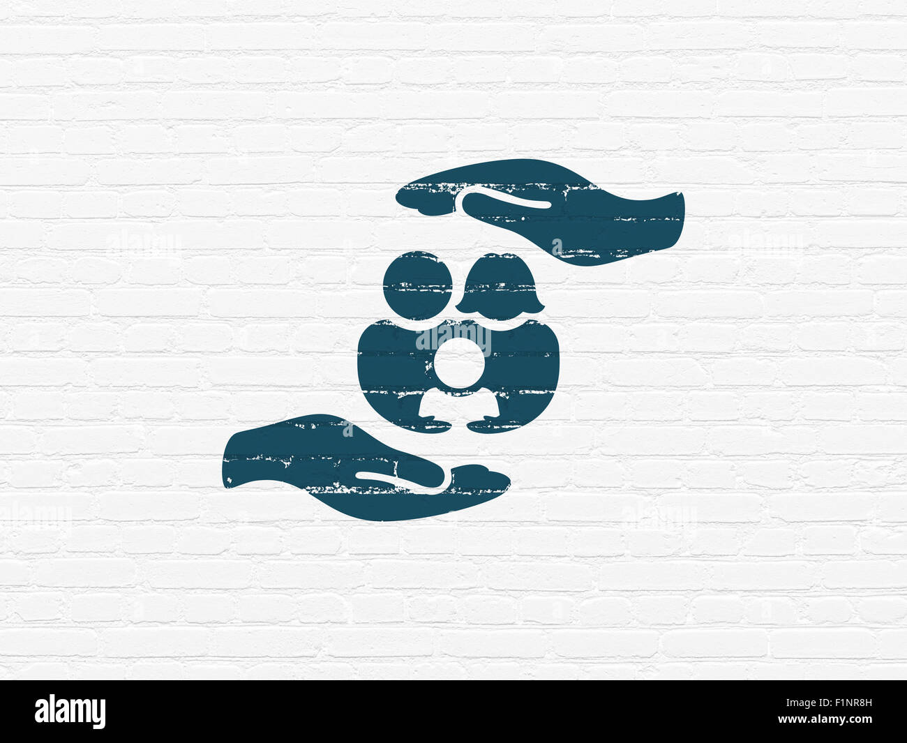 Insurance concept: Family Insurance on wall background Stock Photo - Alamy