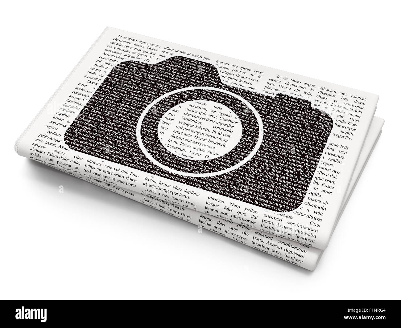 Travel concept: Photo Camera on Newspaper background Stock Photo - Alamy