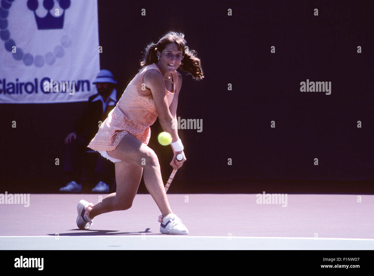Tracy Austin in action at the Clairol Crown tennis tournament at La ...