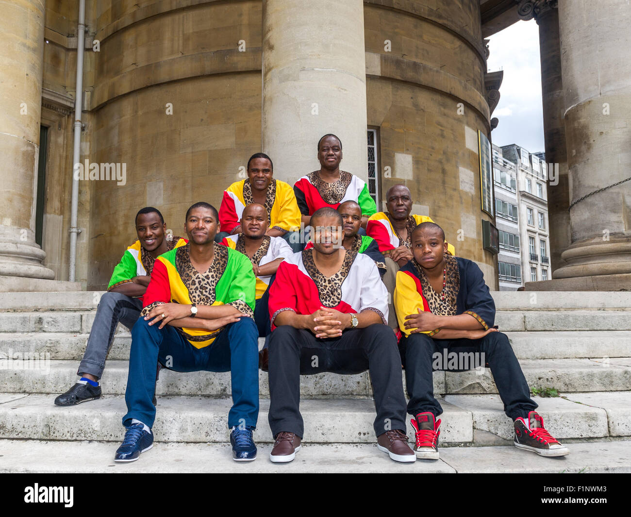 Grammy Award-winning South African choral band, Ladysmith Black Mambazo ...