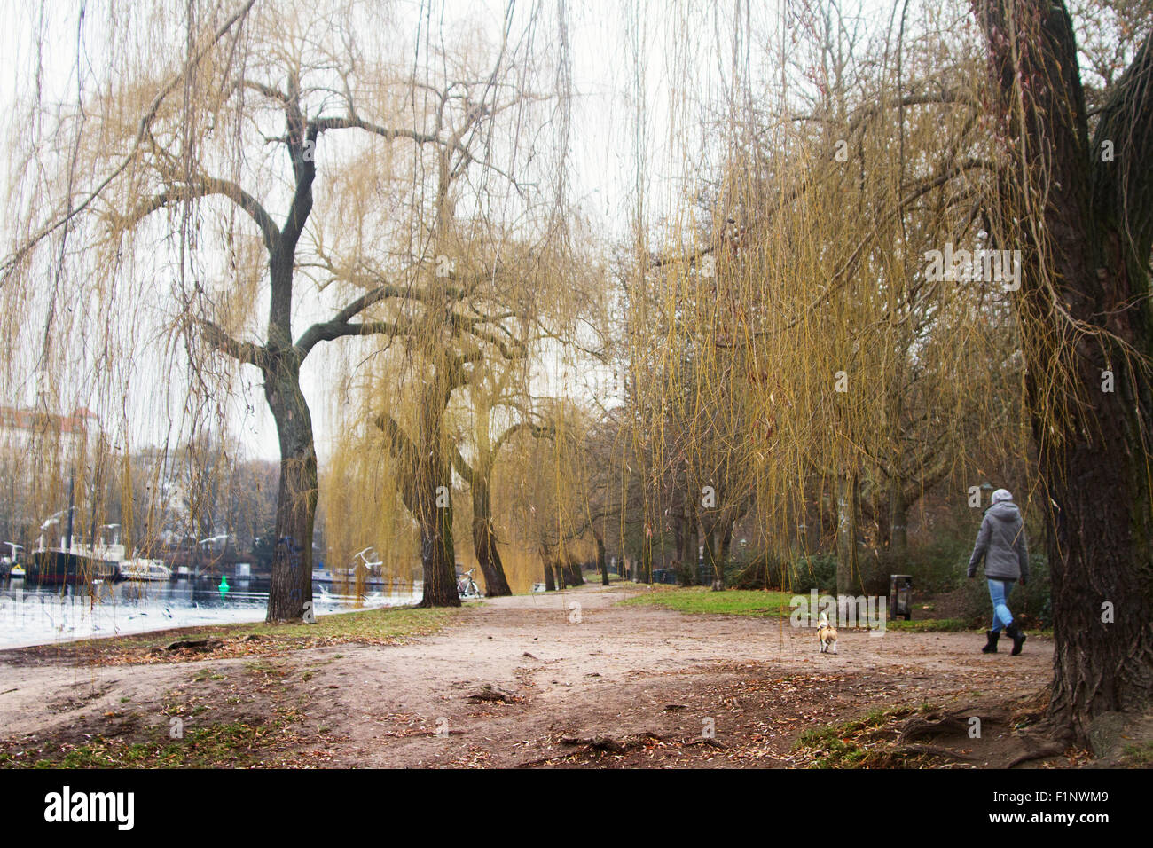 Europe; Germany; Berlin; Girl; Walk; Park; Garden; Nature; Tree; River ...