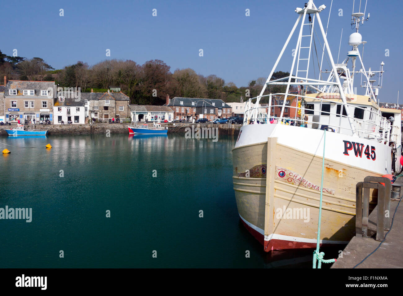 A collection of various fishing vessels in Padstow harbour, Cornwall ...