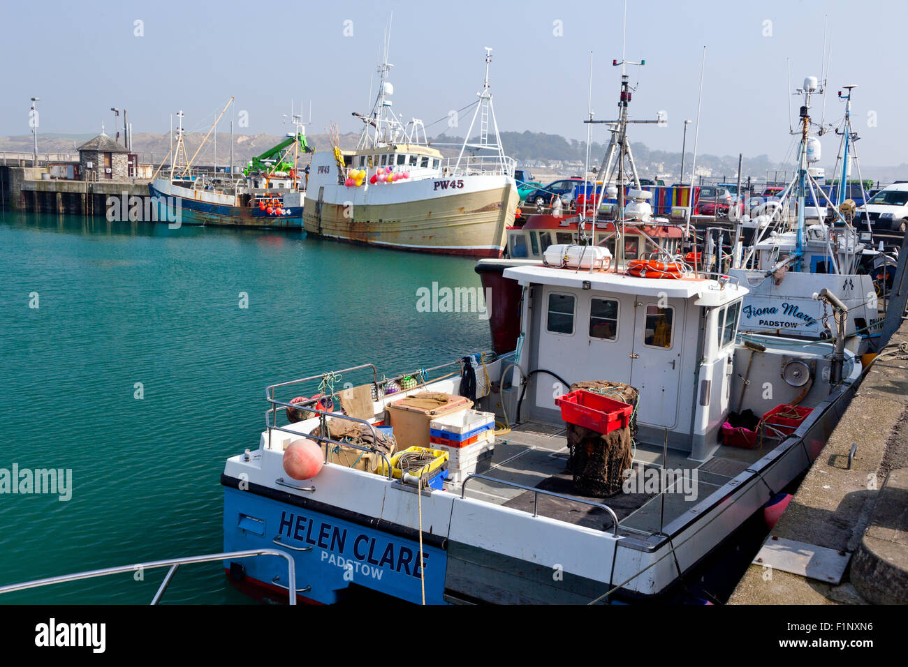 A collection of various fishing vessels in Padstow harbour, Cornwall ...