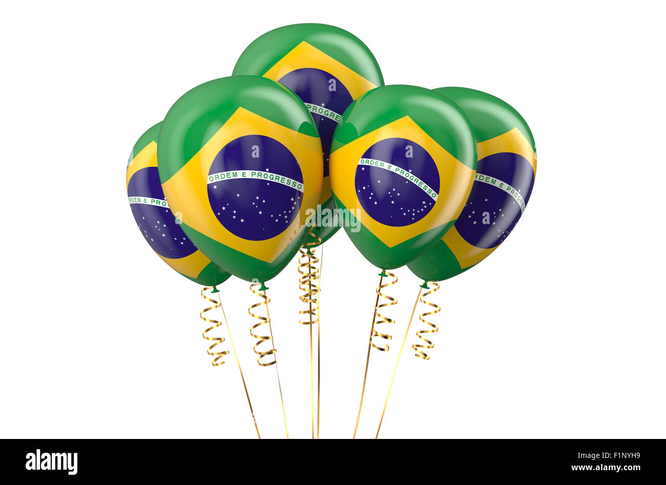 Brazil patriotic balloons, holyday concept isolated on white background ...