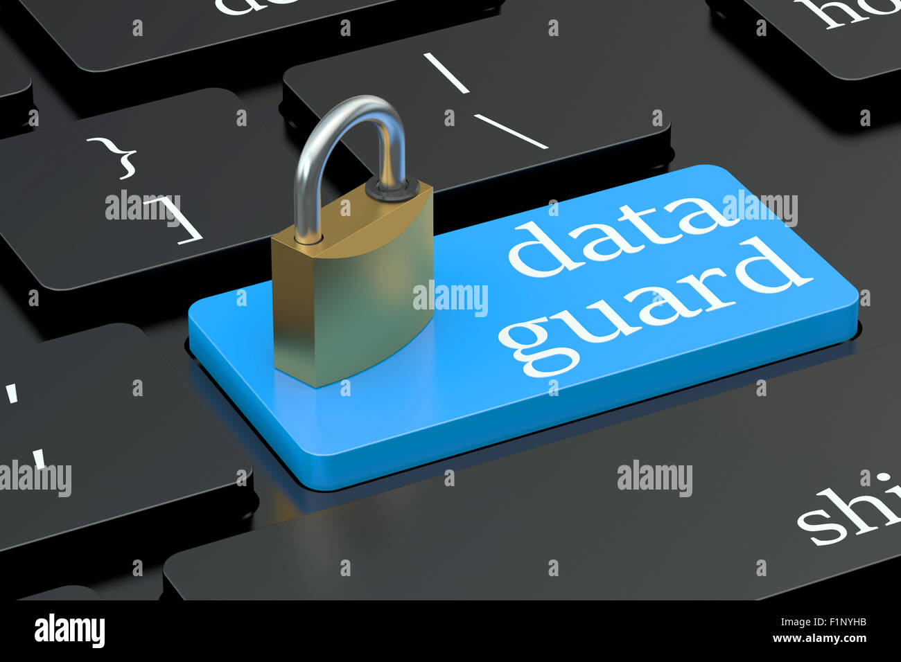 Data guard concept on keyboard button Stock Photo - Alamy