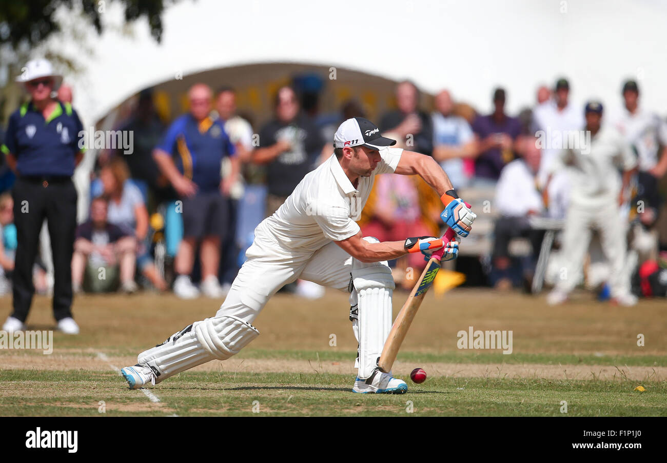 Harry Judd opens the batting for the Bunburys in their match with Ham ...