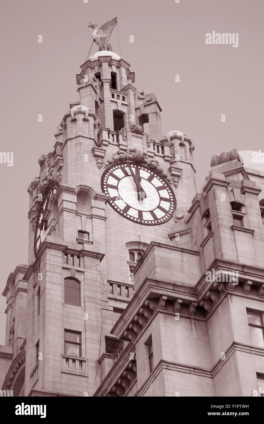 Royal Liver Building by Thomas (1908); Pier Head; Liverpool; England ...