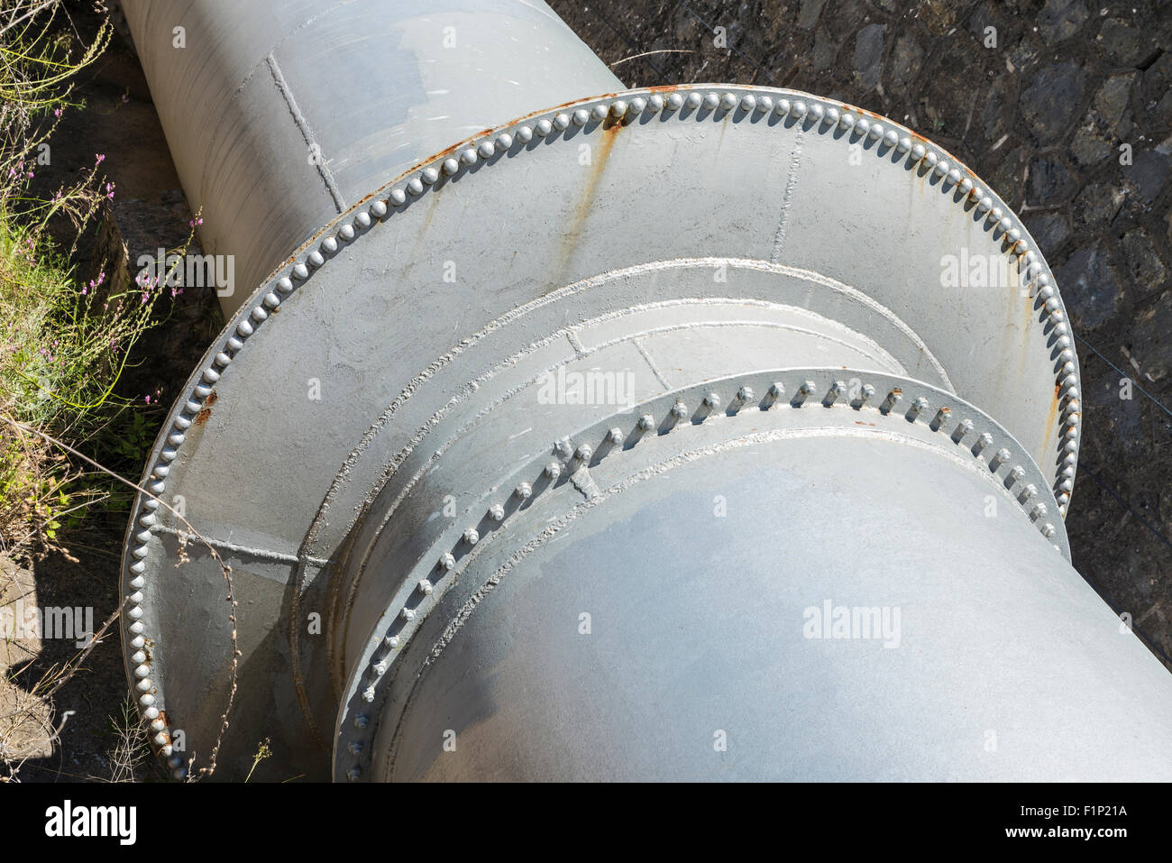 Large water pipes from a dam in Montanejos, Spain Stock Photo - Alamy