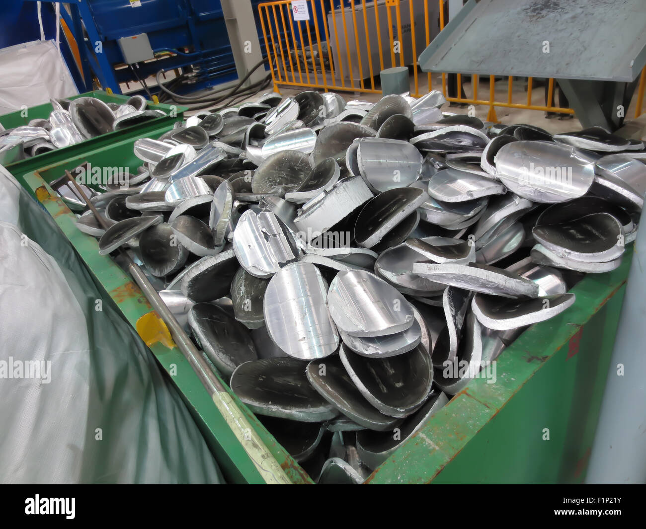 Aluminum scrap in box Stock Photo - Alamy