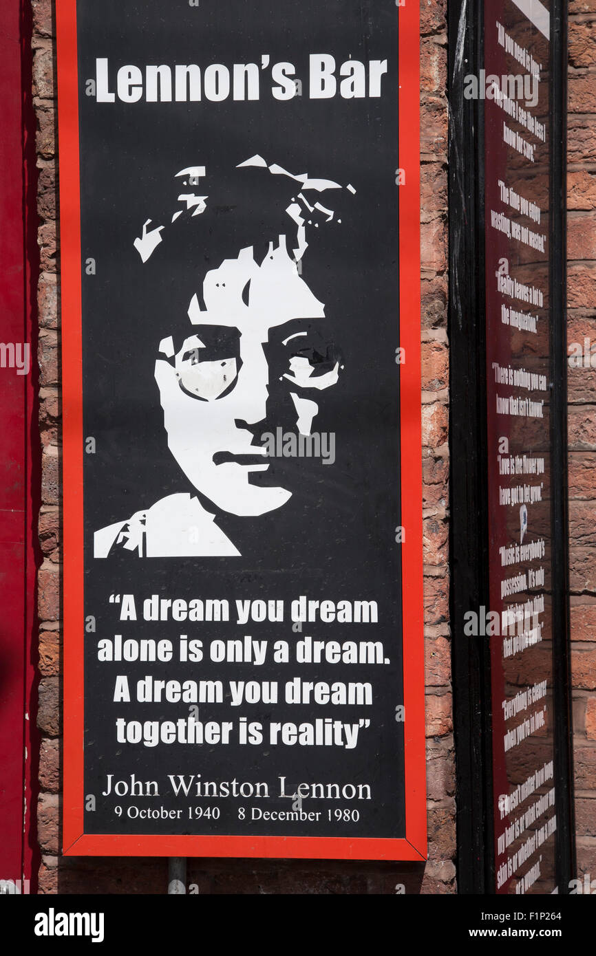 John Lennon Bar, Matthew Street, Liverpool, England, UK Stock Photo - Alamy