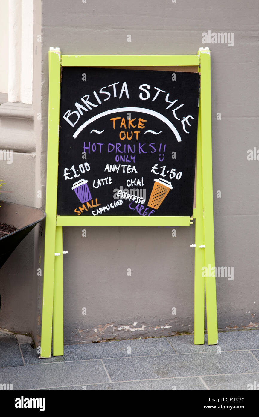 Cafe Barista Sign, Liverpool, England, UK Stock Photo - Alamy