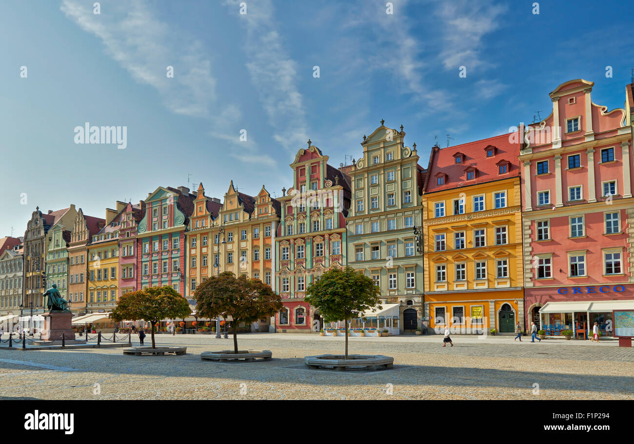 Market Square or Ryneck of Wroclaw, Lower Silesia, Poland, Europe Stock ...