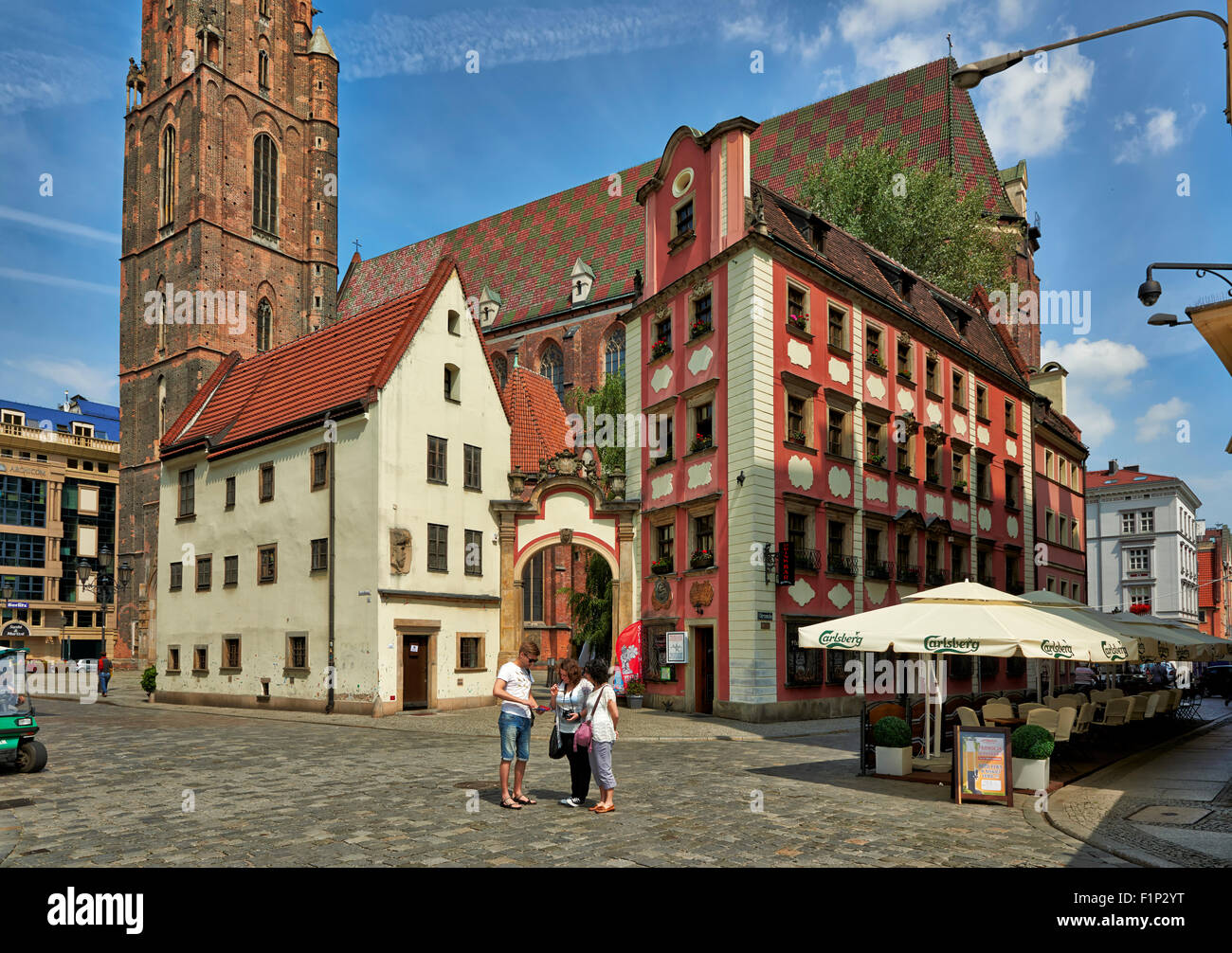 Hansel and Gretel houses, Market Square or Ryneck of Wroclaw, Lower ...