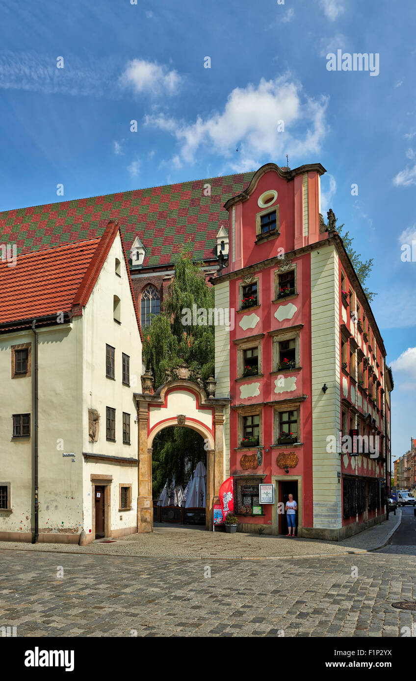 Hansel and Gretel houses, Market Square or Ryneck of Wroclaw, Lower ...