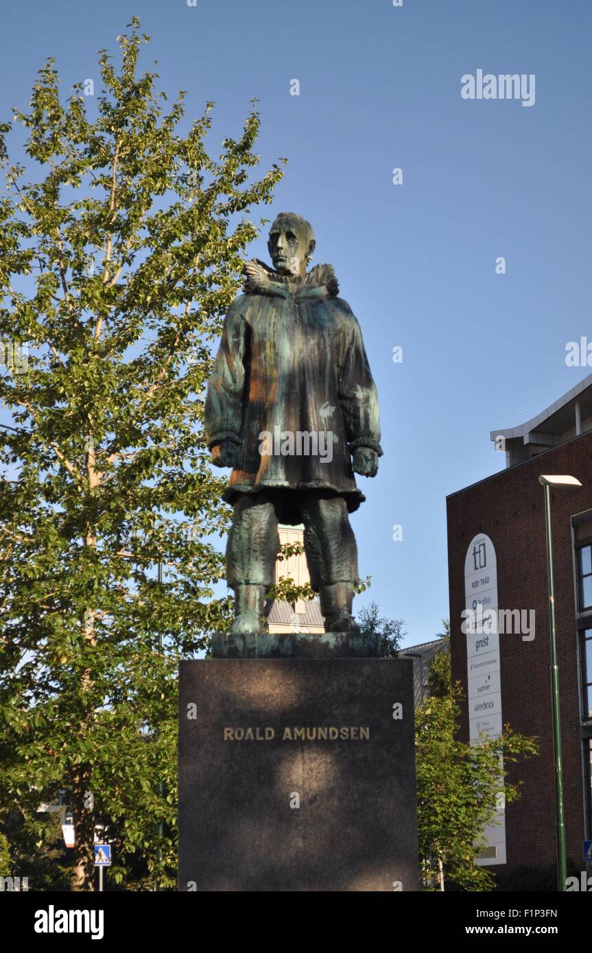 Tromso, Norway: Roald Amundsen monument Stock Photo - Alamy